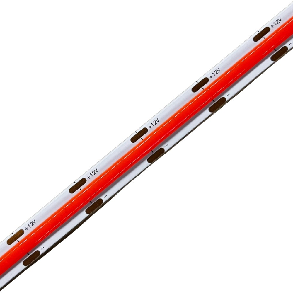12V, 14W/m Red COB Dot Free LED Flexible Strip, IP20 UK - Aten Lighting