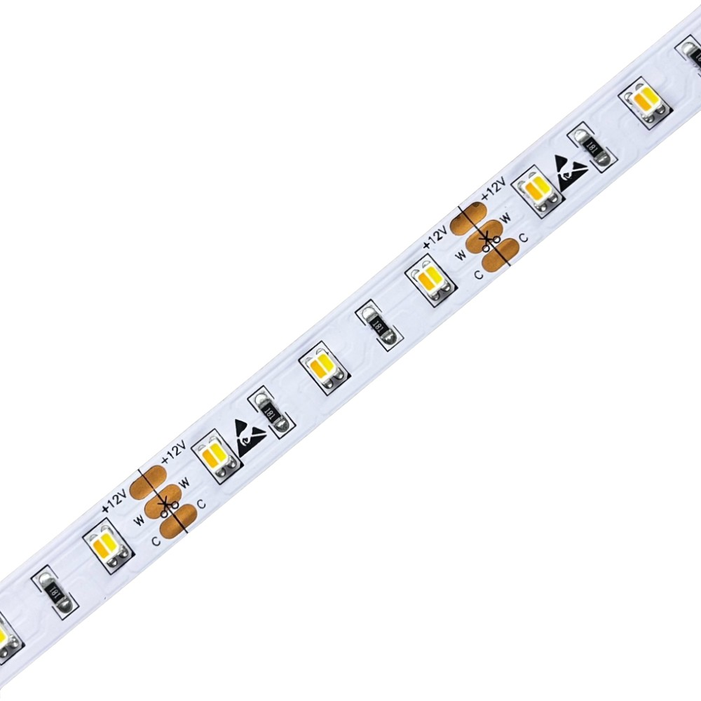 12V Dual White CCT LED Flexible Strip, 9.6W/m, 3528-LED, IP20, LED Tape ...