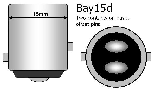 12 LED Glass Bay15d (offset pins) UK - Aten Lighting