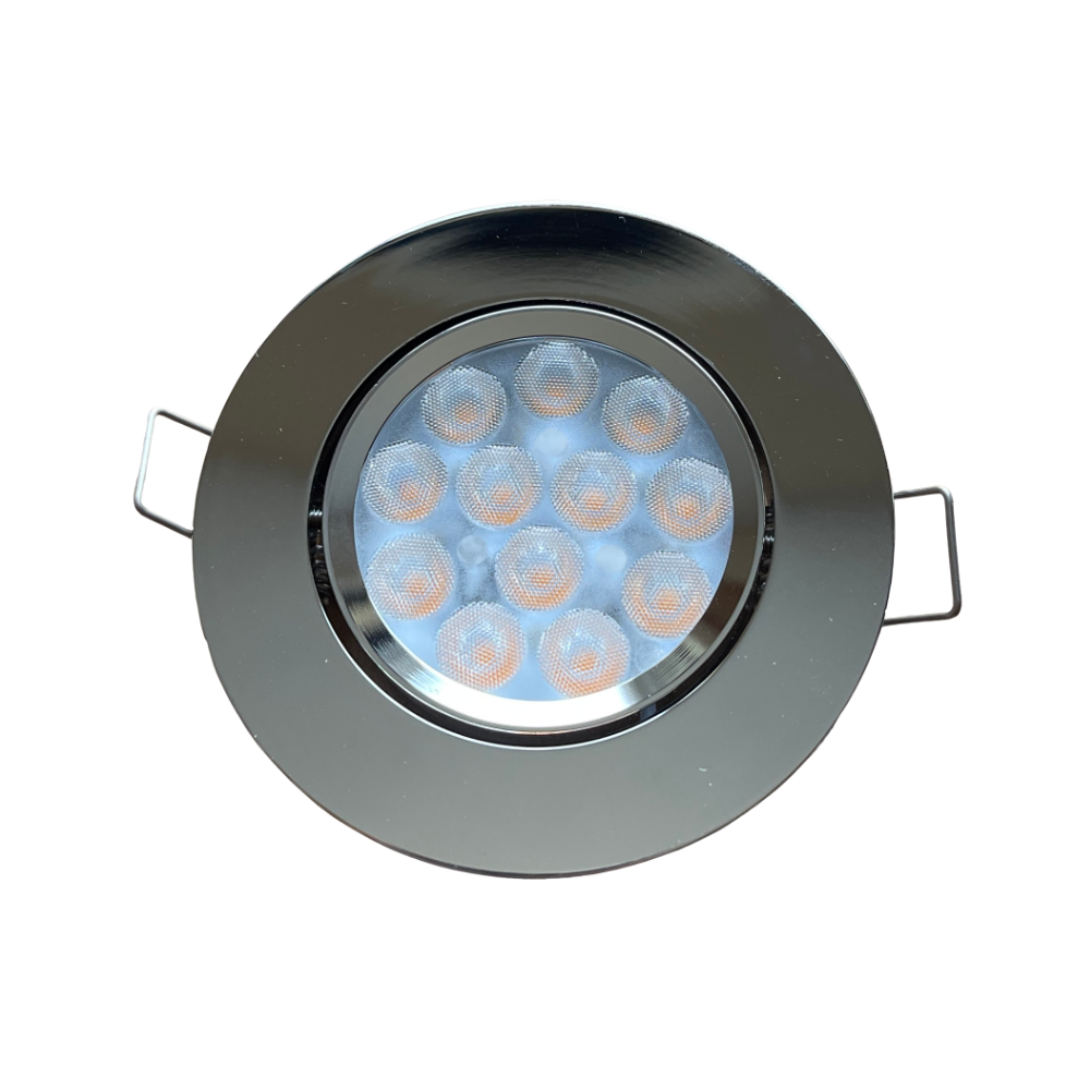 12V LED Chrome Tilting Downlight, 78mm UK - Aten Lighting
