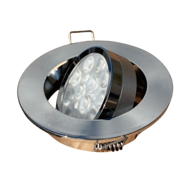 12V LED Chrome Tilting Downlight, 78mm UK - Aten Lighting